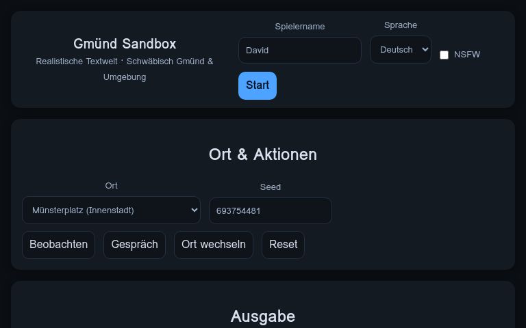 Gmünd Sandbox ― Perchance Generator