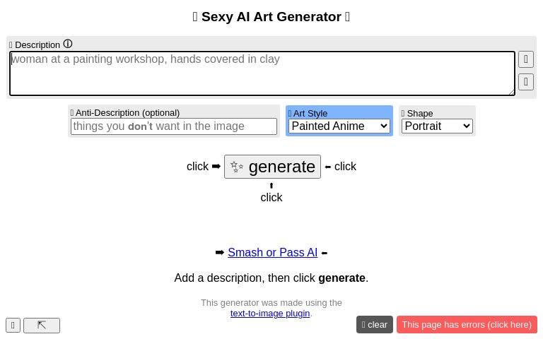 Sexy AI Art Generator (free, no sign-up, no limits)