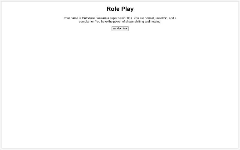Role Play ― Perchance Generator