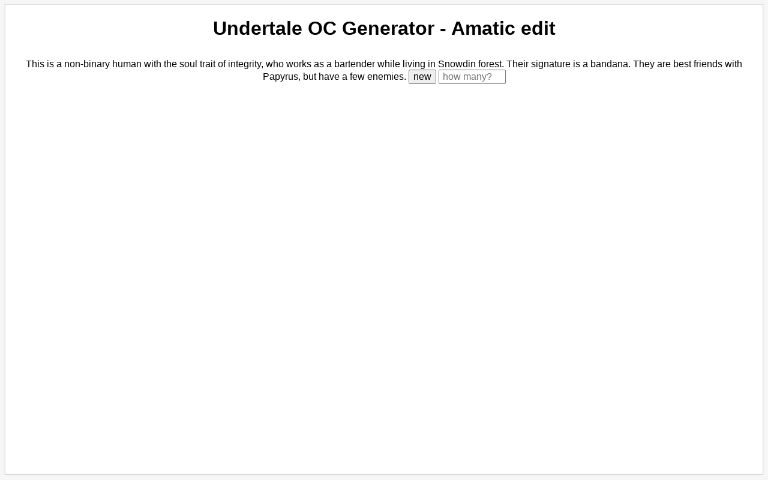 Undertale OC Generator - Amatic edit