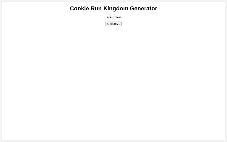 Cookie Run Kingdom Generator