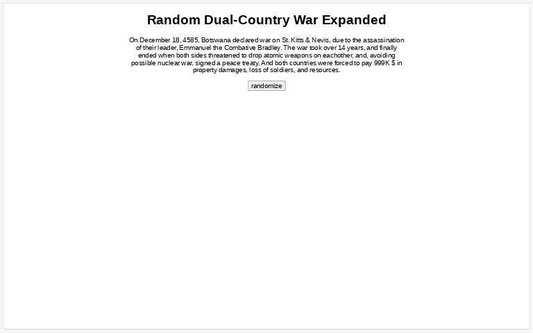 Random Dual-Country War Expanded ― Perchance Generator