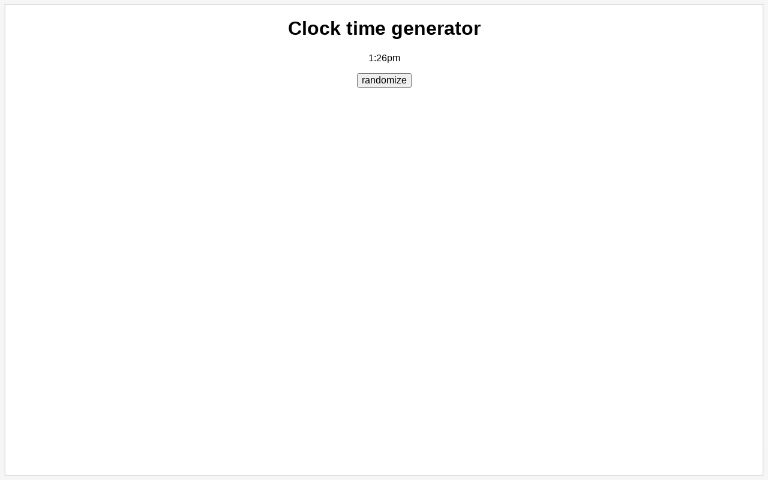 Clock time generator