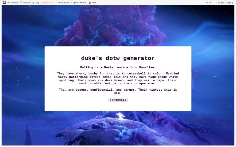 duke's dotw generator