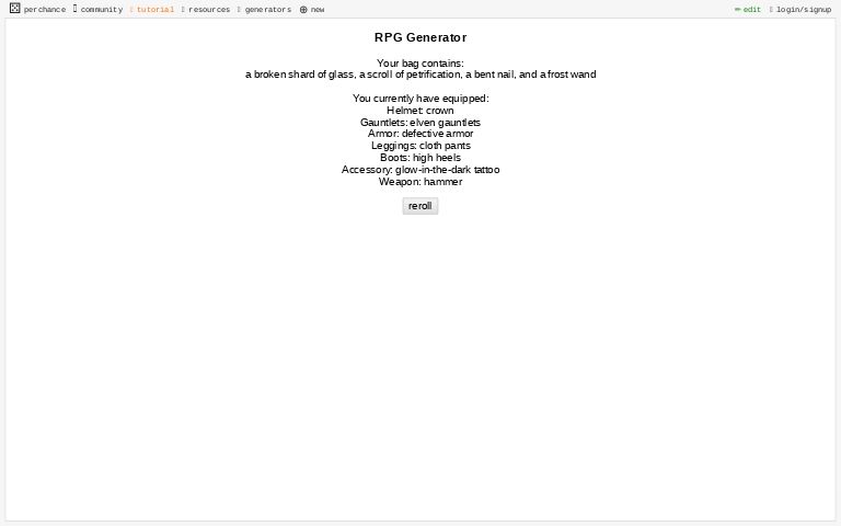 Dumb Rpg Thing ― Perchance Generator
