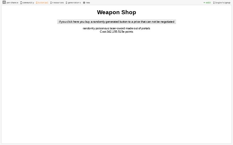 Weapon Shop ― Perchance Generator