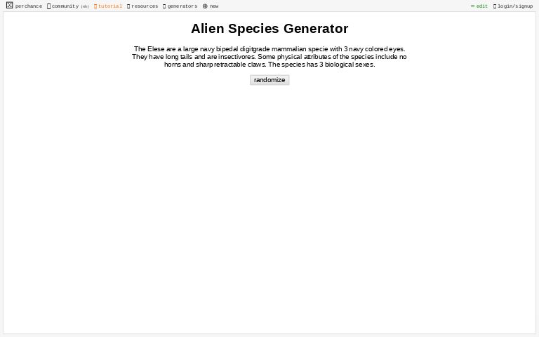 Alien Species Generator