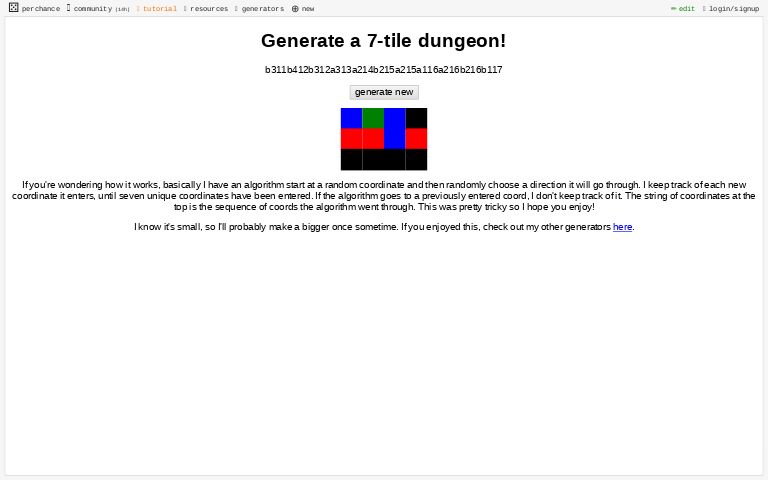 Generate a 7-tile dungeon!