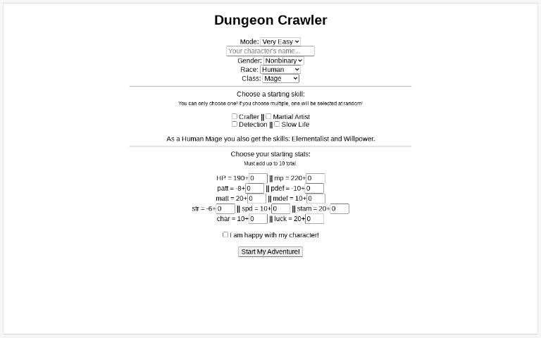 Dungeon Crawler ― Perchance Generator
