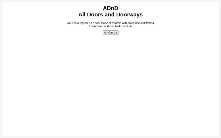 ADnDAll Doors and Doorways ― Perchance Generator