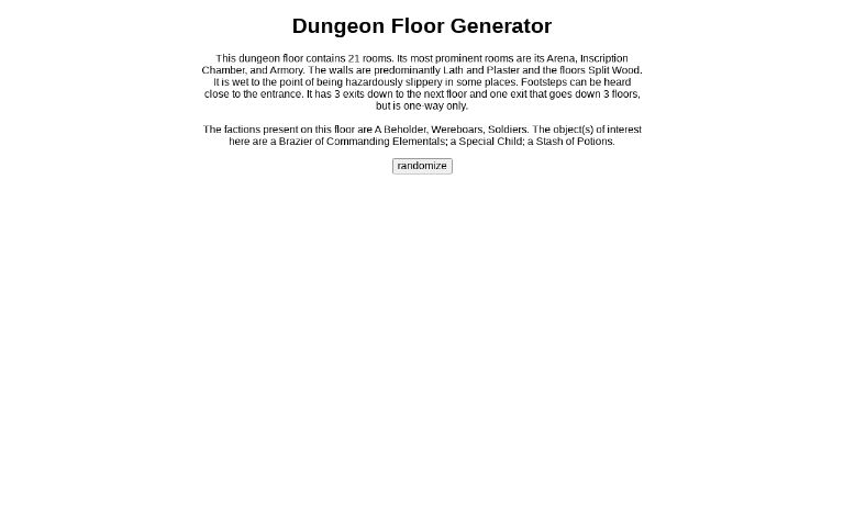 Dungeon Floor Generator