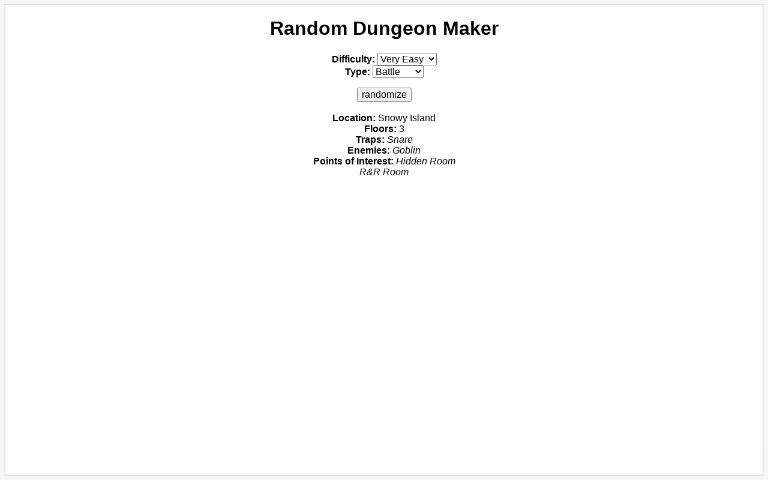 Random Dungeon Maker ― Perchance Generator