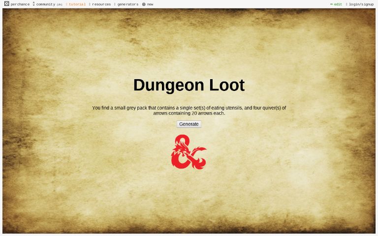 Dungeon Loot ― Perchance Generator