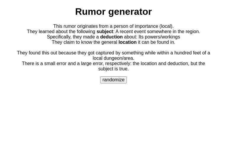 Rumor generator