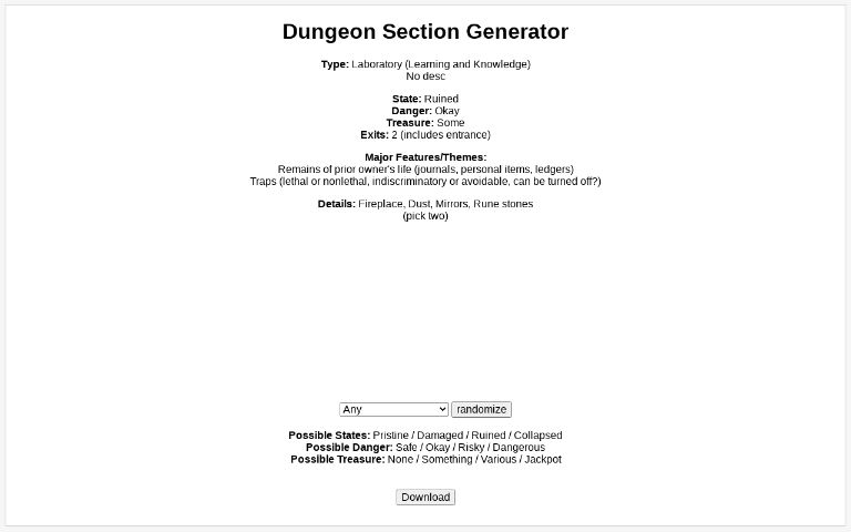 Dungeon Section Generator