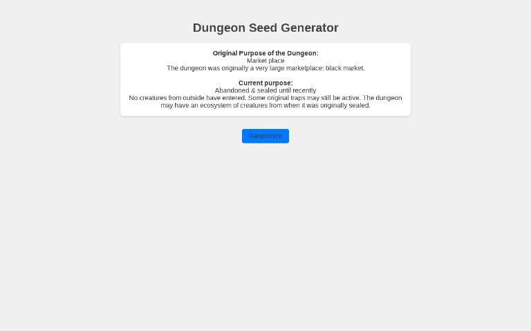 Dungeon Seed Generator