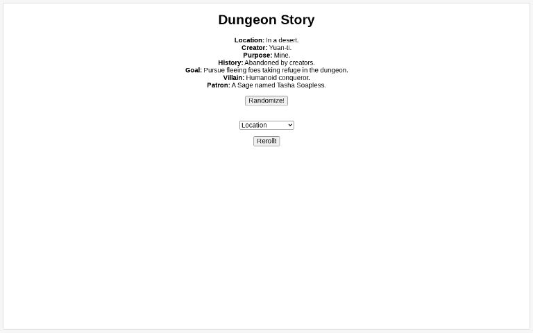 Dungeon Story ― Perchance Generator