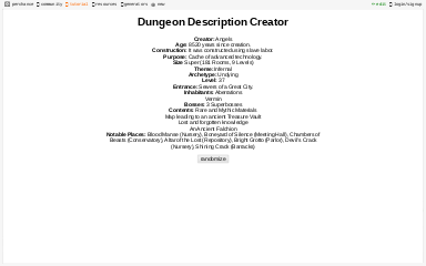 Dungeon Description Creator ― Perchance Generator