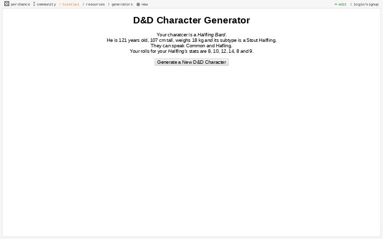 D&D Character Generator