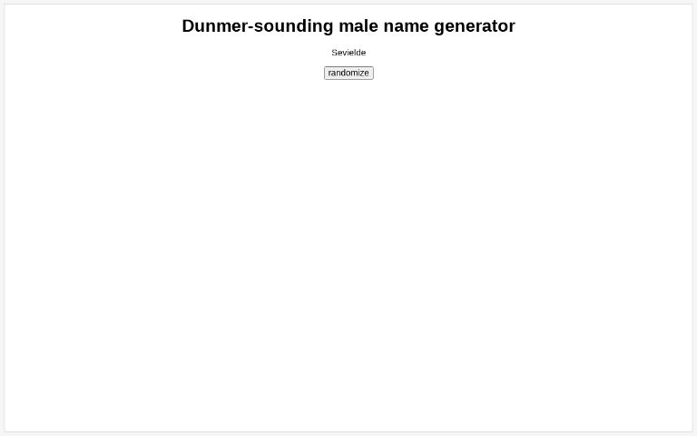 Dunmer-sounding male name generator
