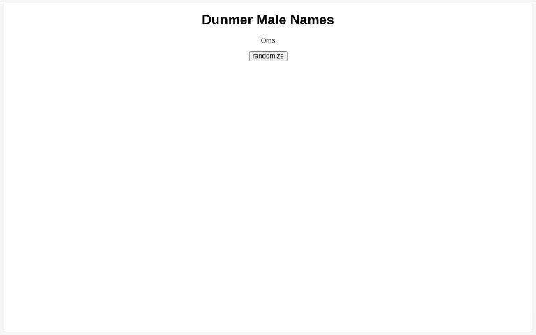 Dunmer Male Names ― Perchance Generator