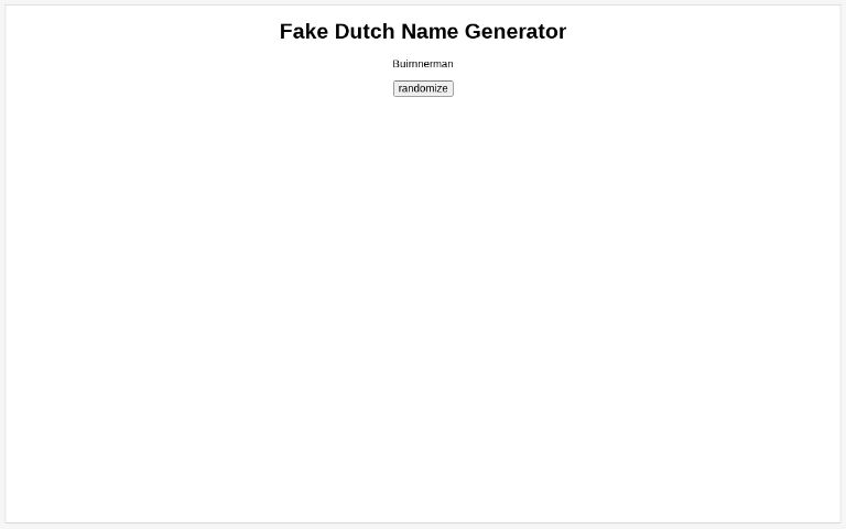 Fake Dutch Name Generator
