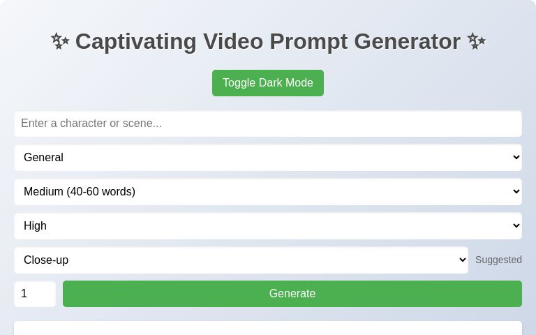 Captivating Video Prompt Generator