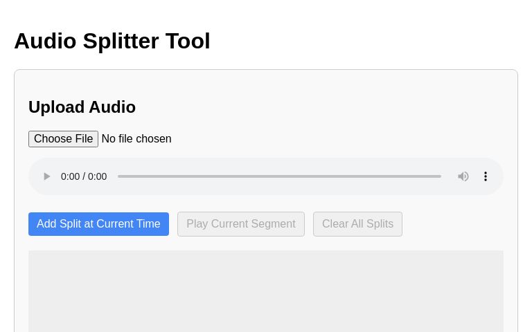 Audio Splitter Tool ― Perchance Generator