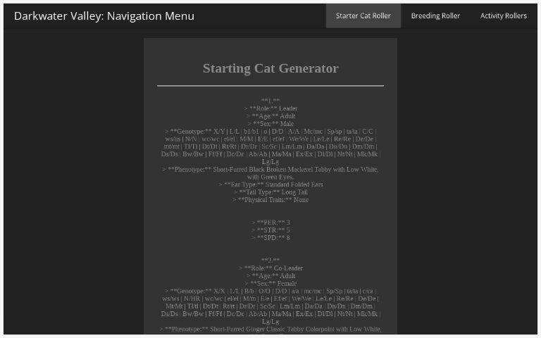 Starting Cat Generator