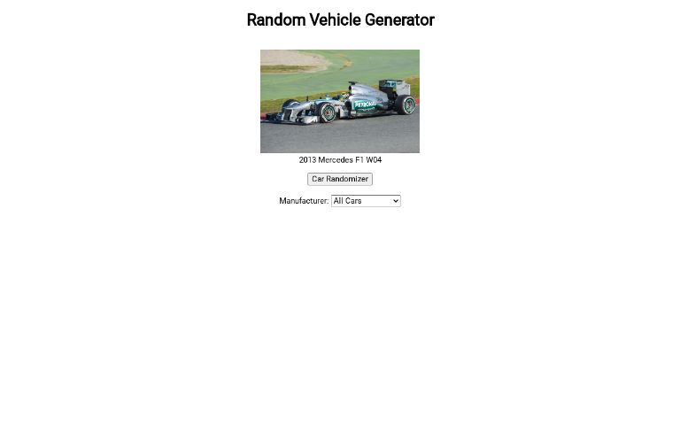 Random Vehicle Generator