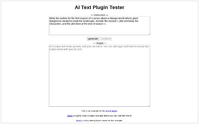 AI Text Plugin Tester