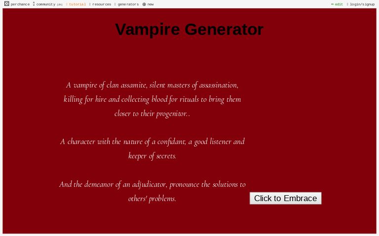 Vampire Generator