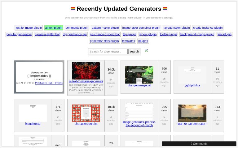 Recently Updated Generators