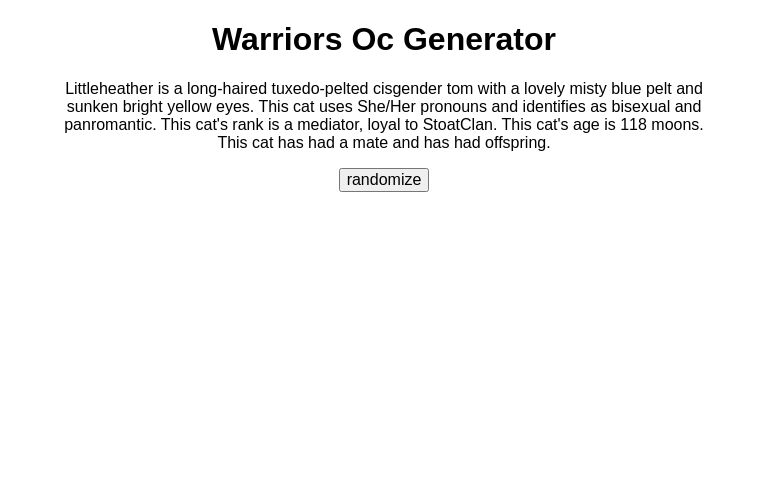 Warriors Oc Generator