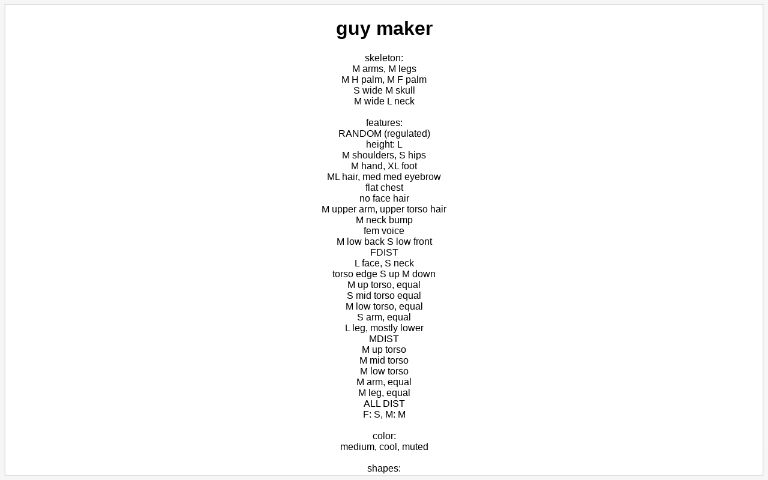 guy maker ― Perchance Generator