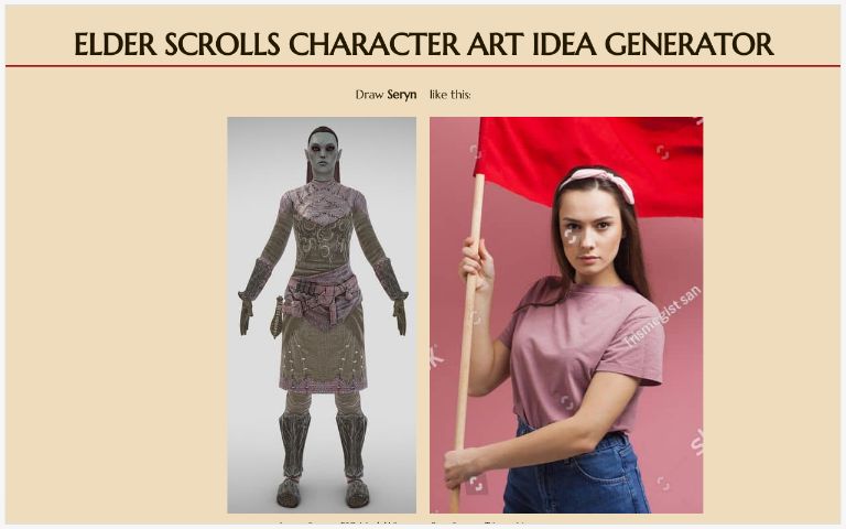Elder Scrolls Character Art Idea Generator