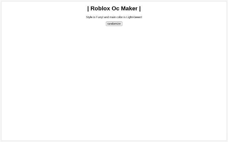 | Roblox Oc Maker | ― Perchance Generator