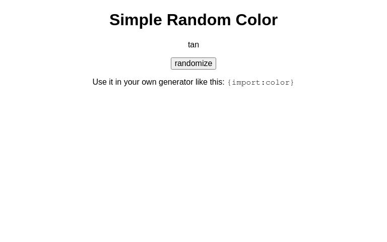Simple Random Color ― Perchance Generator