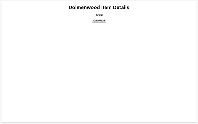 Dolmenwood Item Details ― Perchance Generator