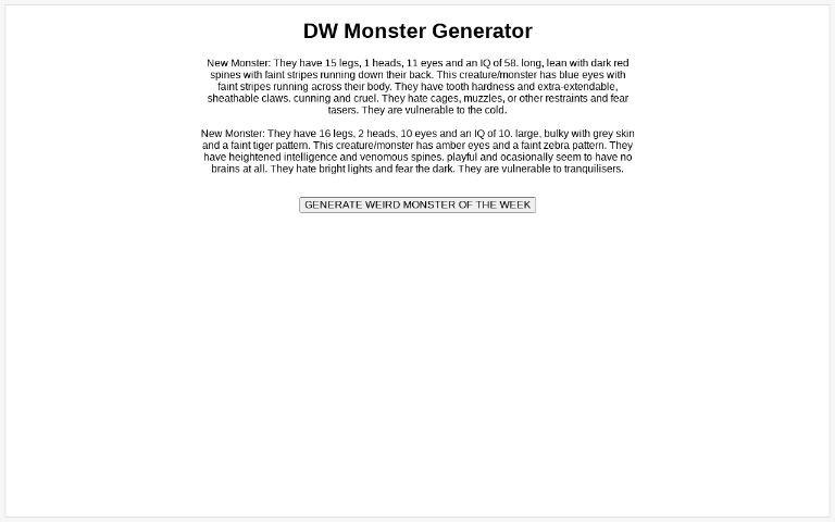 DW Monster Generator
