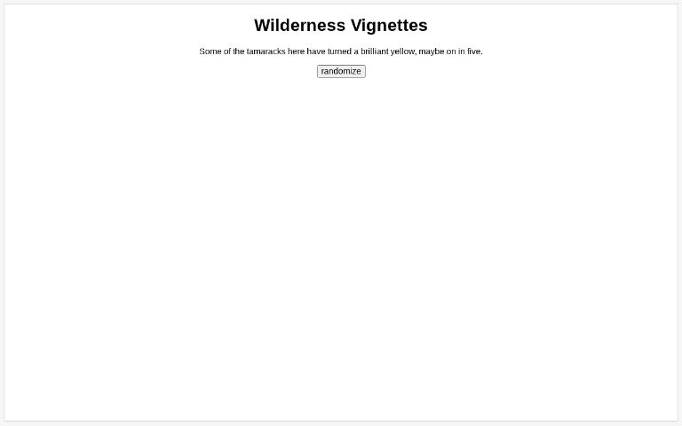 Wilderness Vignettes ― Perchance Generator