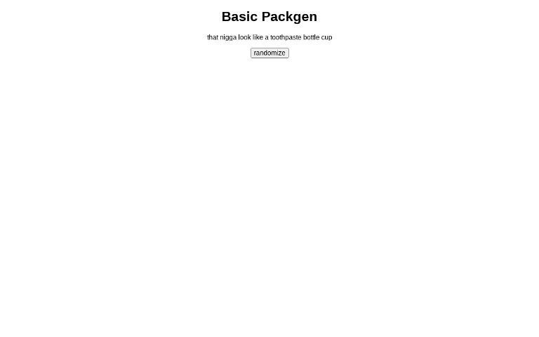 Basic Packgen ― Perchance Generator