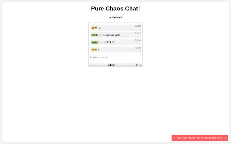 Pure Chaos Chat!