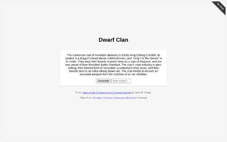 Dwarf Clan ― Perchance Generator