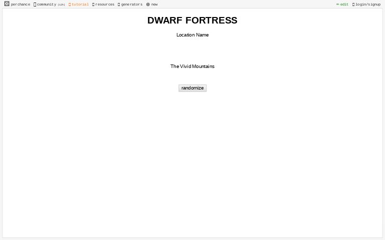 DWARF FORTRESS ― Perchance Generator