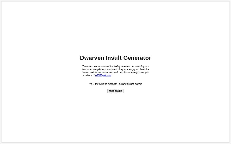 Dwarven Insult Generator