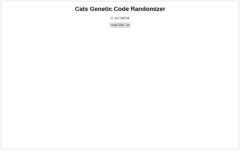 Cats Genetic Code Randomizer ― Perchance Generator