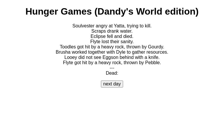 Hunger Games (Dandy's World edition) ― Perchance Generator