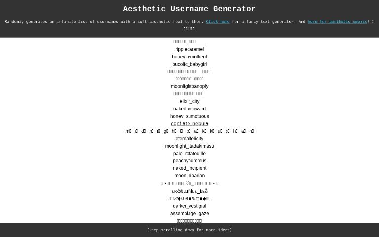 Aesthetic Username Generator