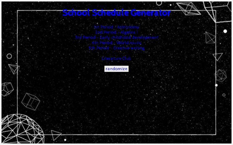 School Schedule Generator